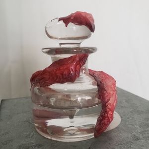 Accents | Ed Gein Style Skin Sculpt On Vintage Glass Bottle | Poshmark